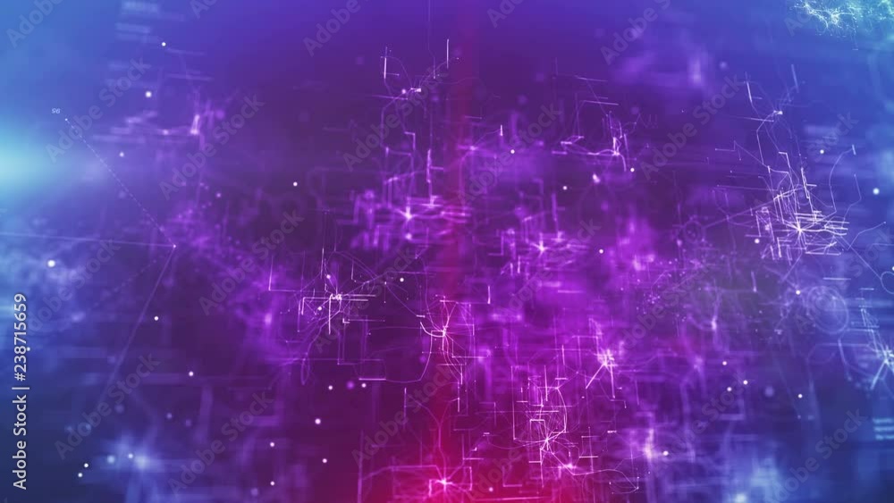 Holographic 3d rendering of a cyberspace cpu turning slowly around in ...