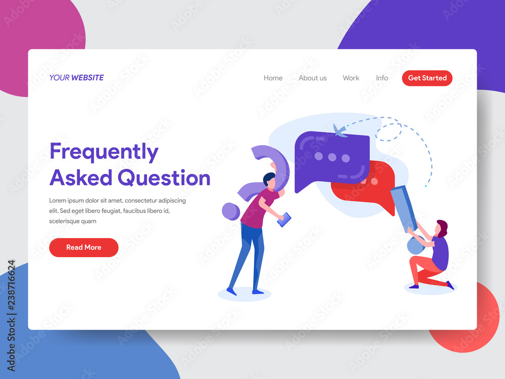 Landing page template of Frequently Asked Question Concept. Modern flat ...