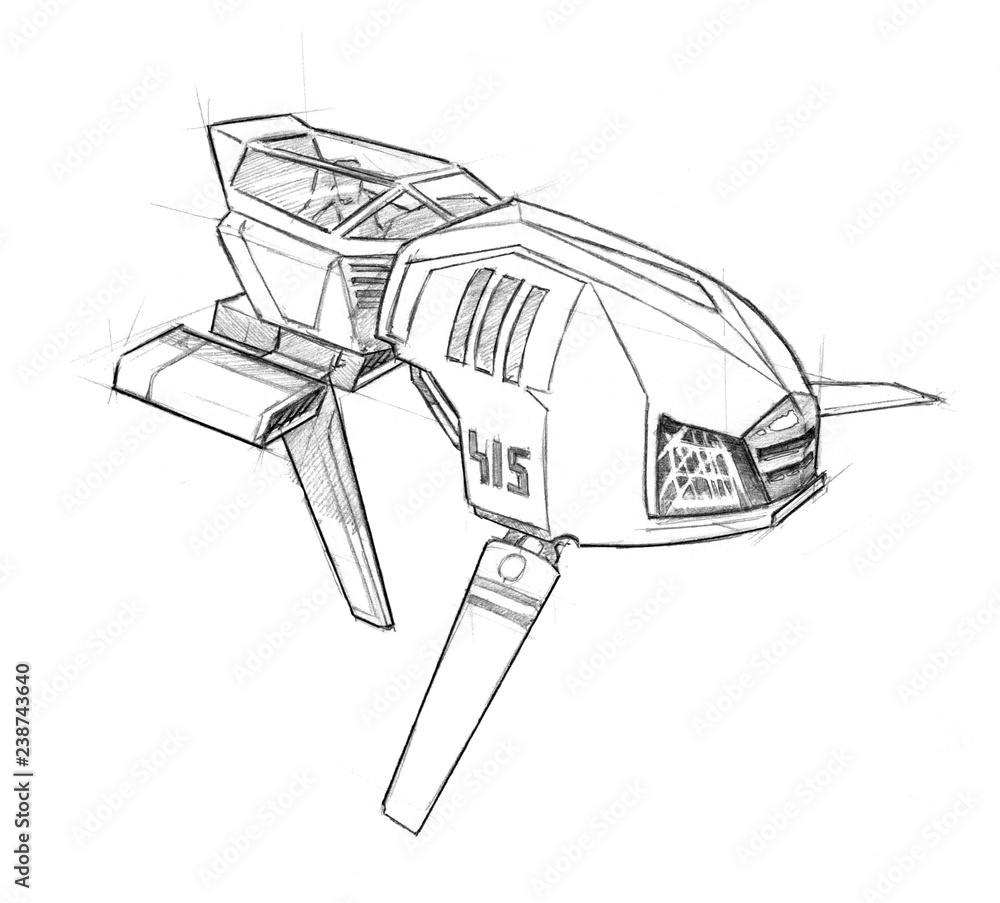 Science Fiction Drawing Spacecraft