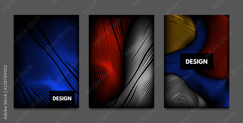 Distortion of Lines. Abstract Backgrounds with Vibrant Gradient and ...