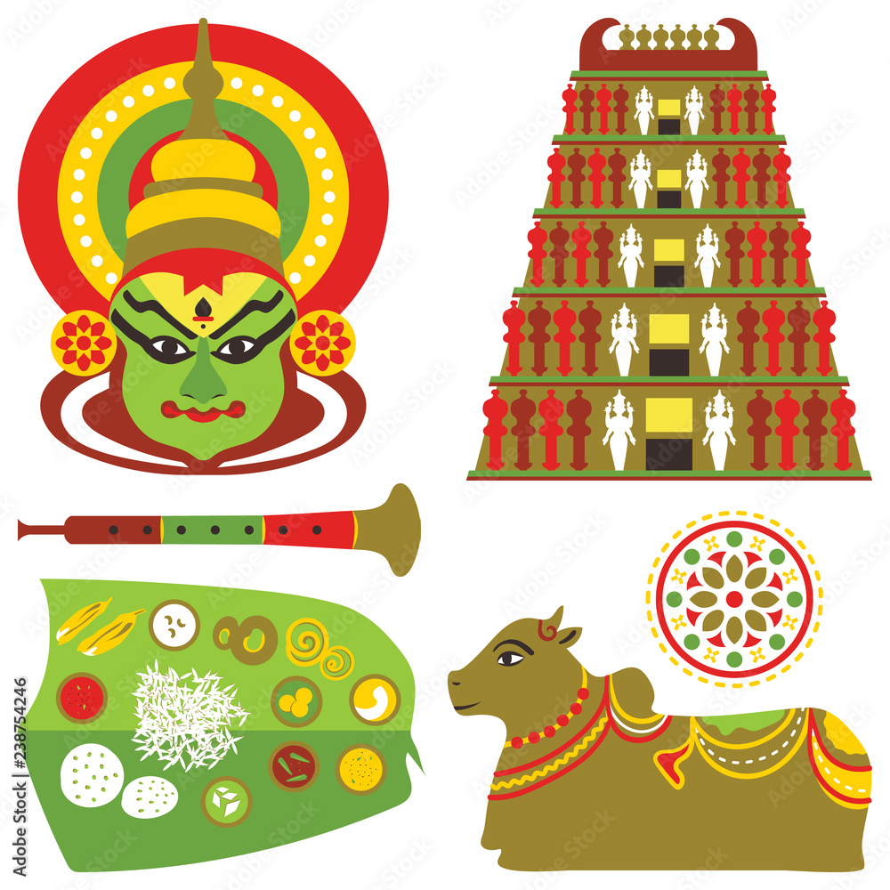 Indian Festival Icons Stock Vector | Adobe Stock