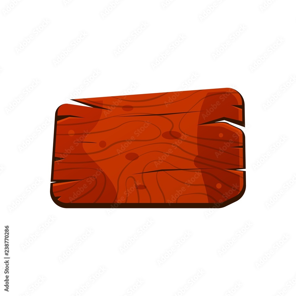 Cartoon wood sign board with cracks. Old west wood plank. Welcome board ...