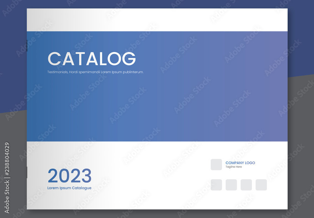 Product Catalog Layout with Blue Accents Stock Template | Adobe Stock