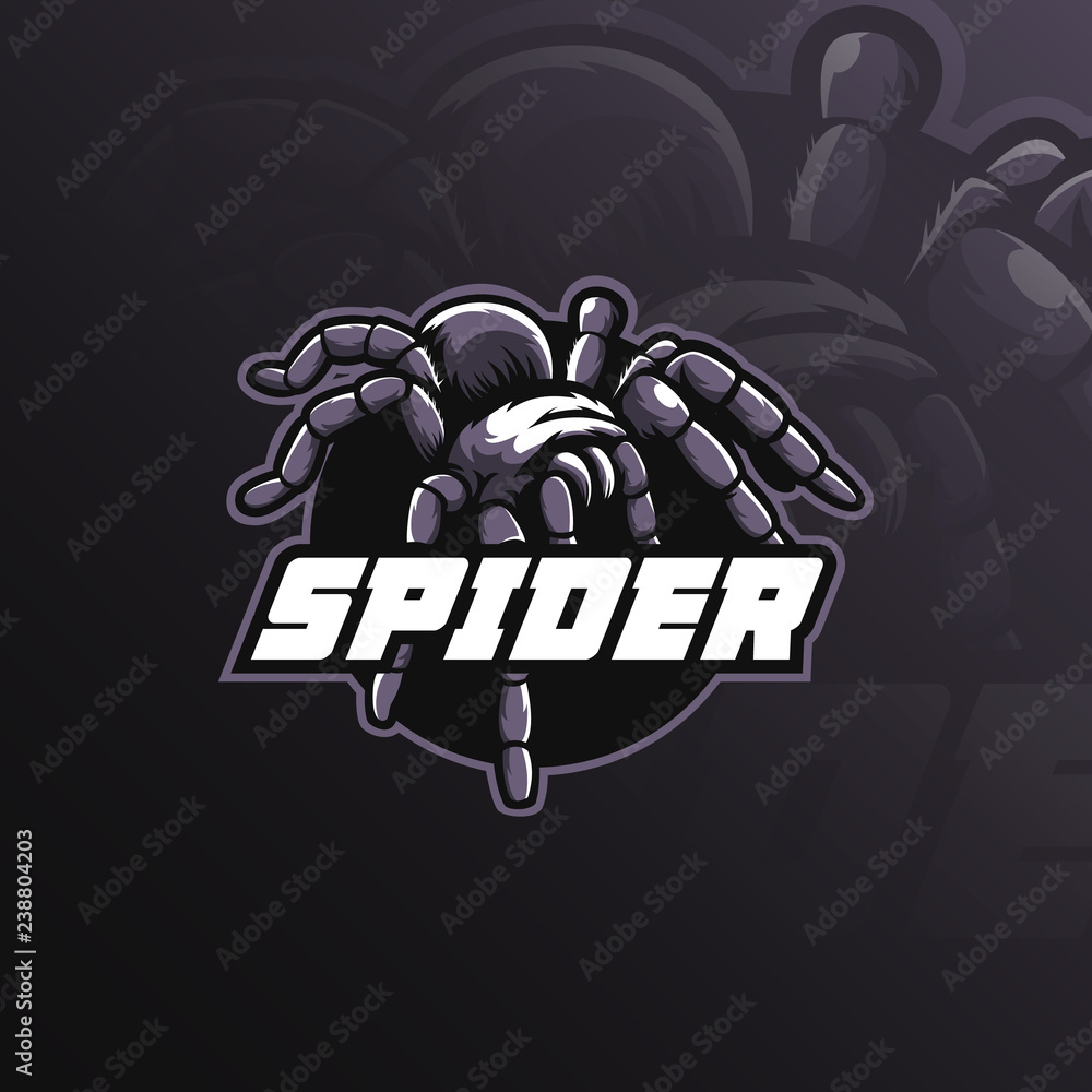 spider mascot logo design vector with modern illustration concept style ...