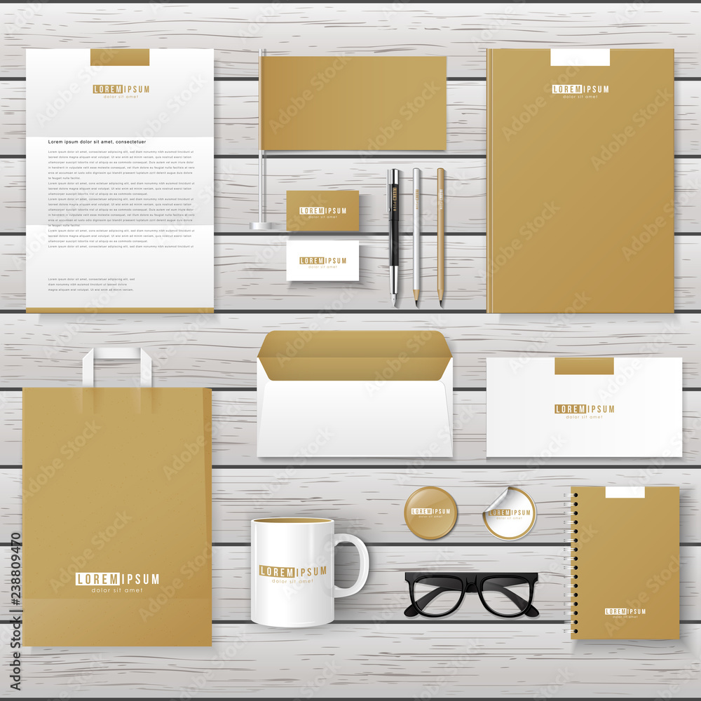 Corporate Brand Identity Mockup set. Business mockup logo template ...
