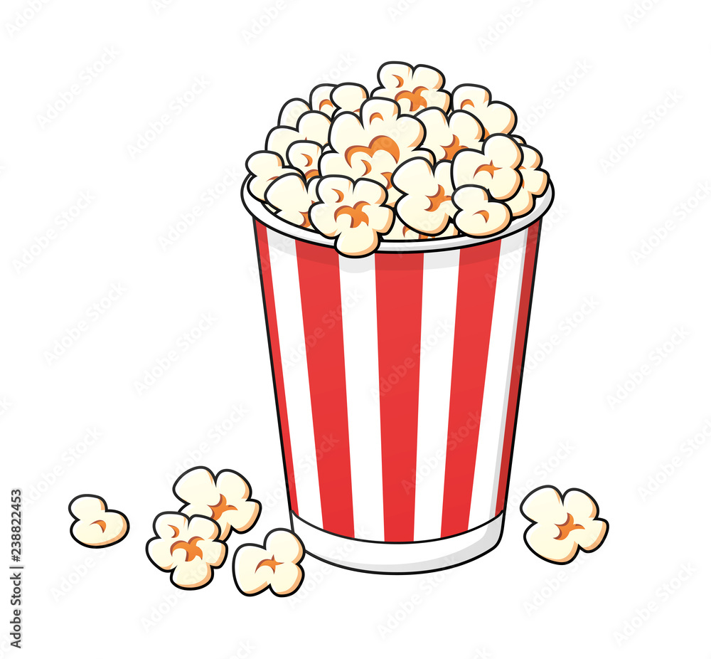 Popcorn bucket box isolated Stock Vector | Adobe Stock
