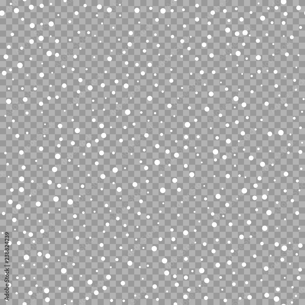 Seamless snowfall template isolated on transparent background. Snow ...