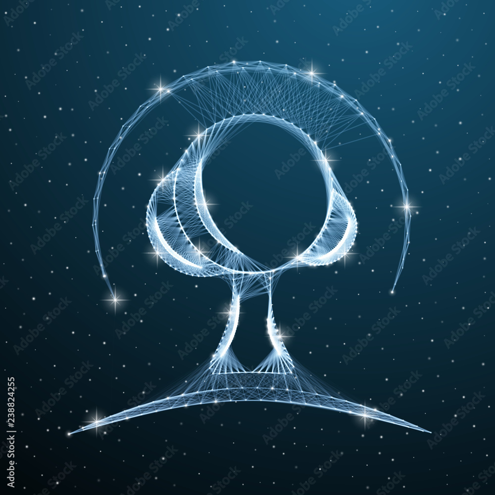 Tree polygonal logo sign. Low poly geometric wood silhouette. Vector ...