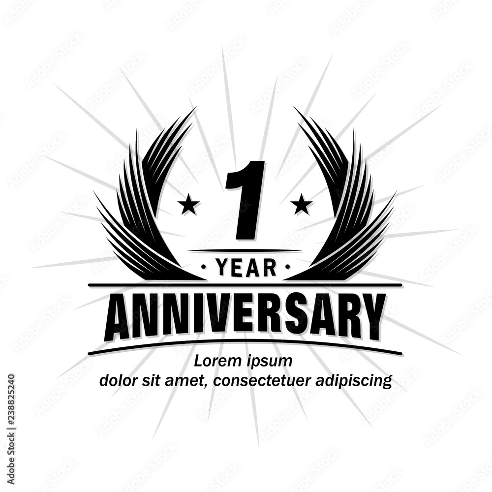 1 year design template. Anniversary vector and illustration template ...