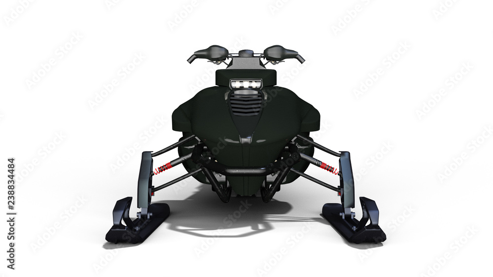 Snowmobile, motor sled vehicle, snow jet ski isolated on white ...