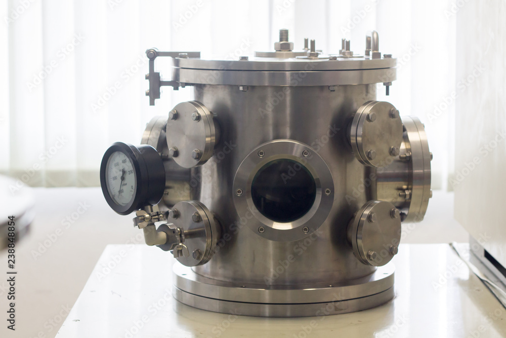 Poster part of vacuum chamber in laboratory, Background/texture of part ...