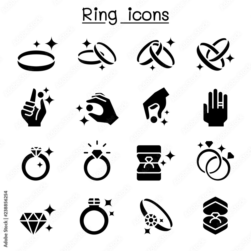 Ring icon set Stock Vector | Adobe Stock