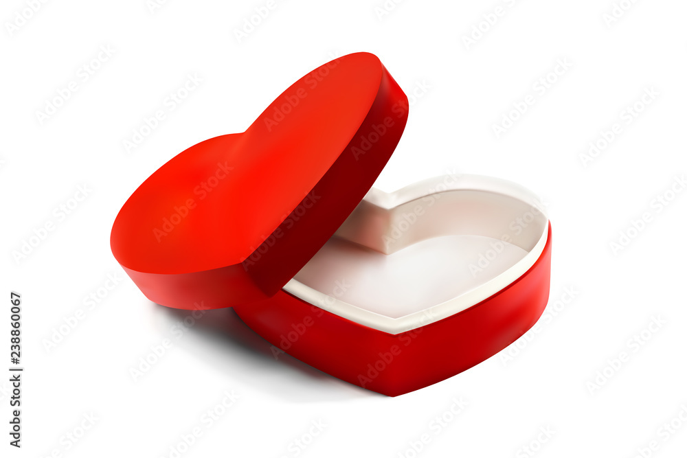 Vector red heart box for Valentines day or special day in love concept ...