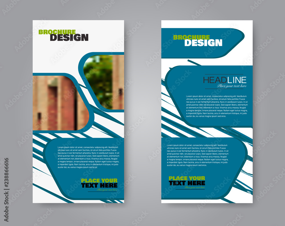 Narrow flyer and leaflet design. Set of two side brochure templates ...