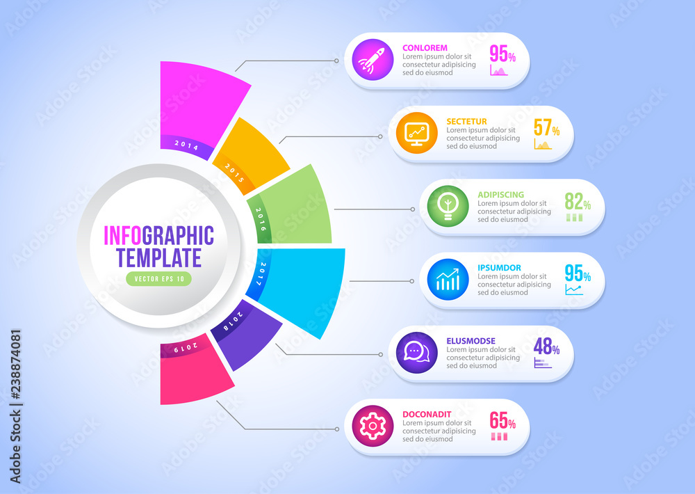 Vector infographic presentation design template. graph layout design ...