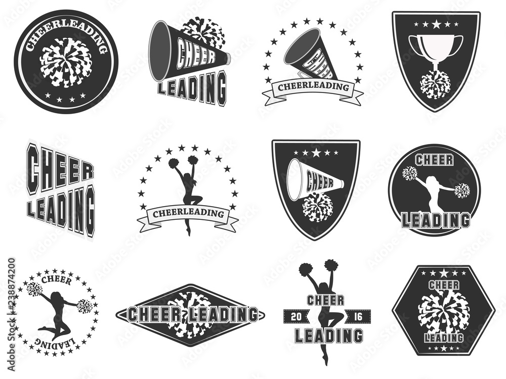 Set of labels, logos for cheerleading Stock Vector | Adobe Stock