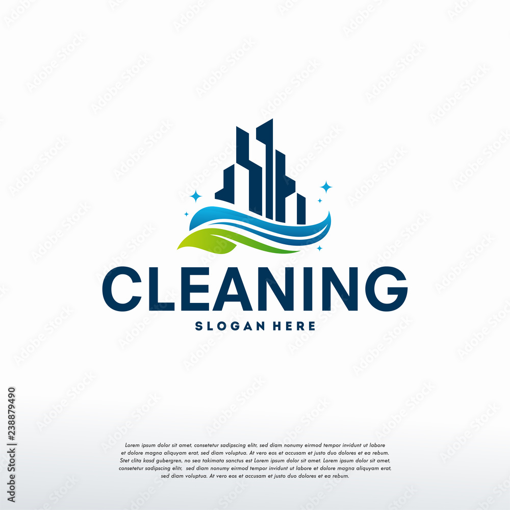Cleaning Service logo template concept, Clean Building City Logo ...