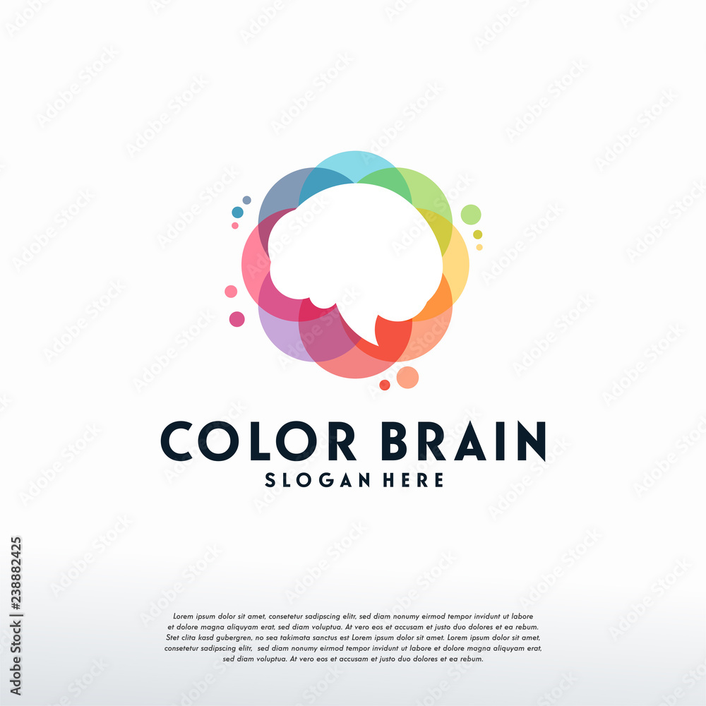 Colorful Brainstorm logo vector, rain logo designs template, design ...