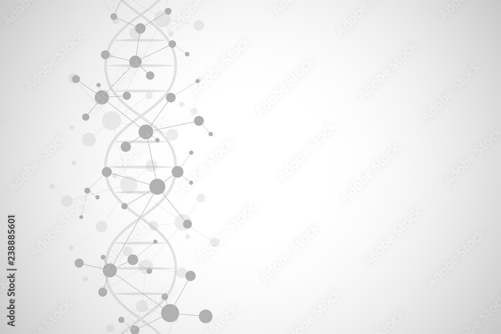 DNA strand and molecular structure. Genetic engineering or laboratory ...