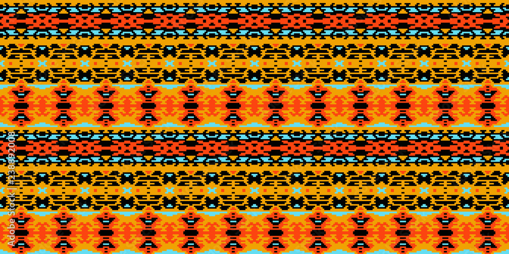 Horizontal seamless pattern tribal design. Ethnic textile print. Vector ...