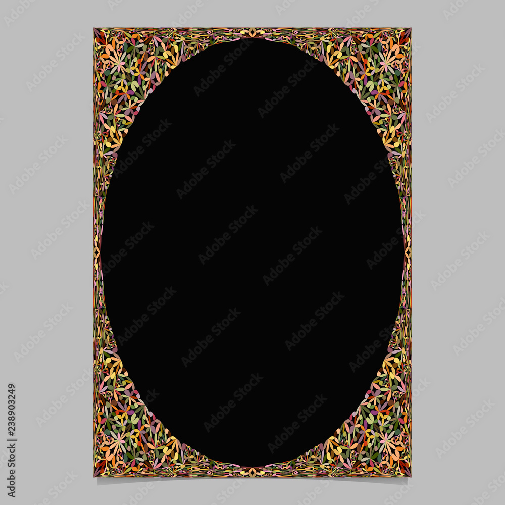 Colorful floral card border - vector stationery background template ...