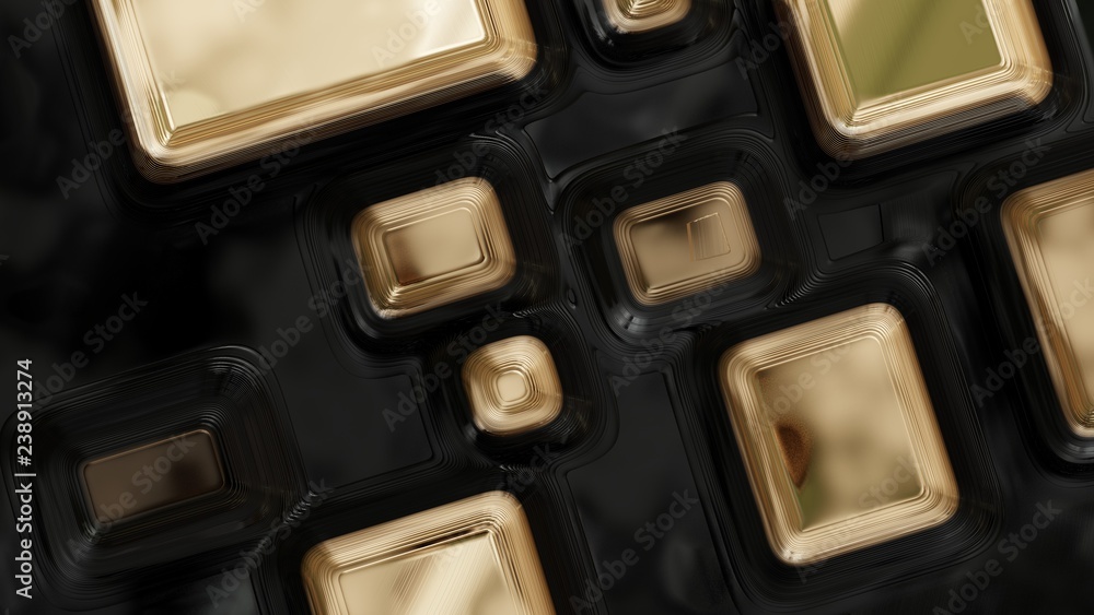 Raster golden texture, gold level lines pattern, curved square rounded ...