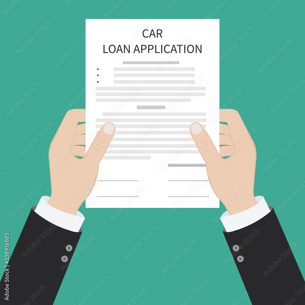 Car loan application form submission document paper work Stock Vector ...