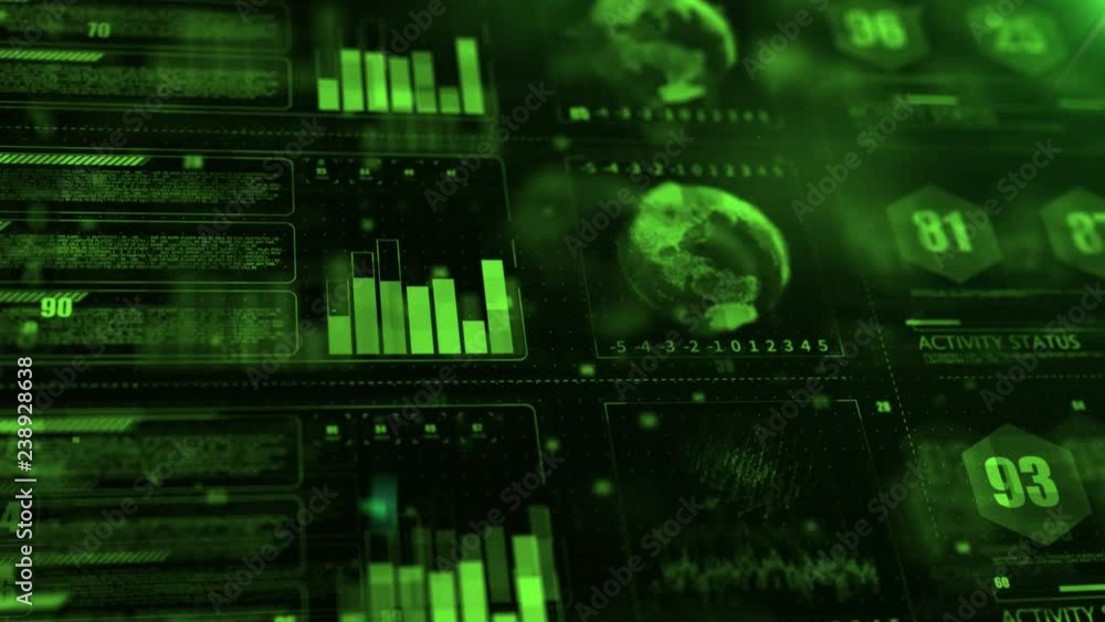CGI background with animated green bar graphs Stock 비디오 | Adobe Stock
