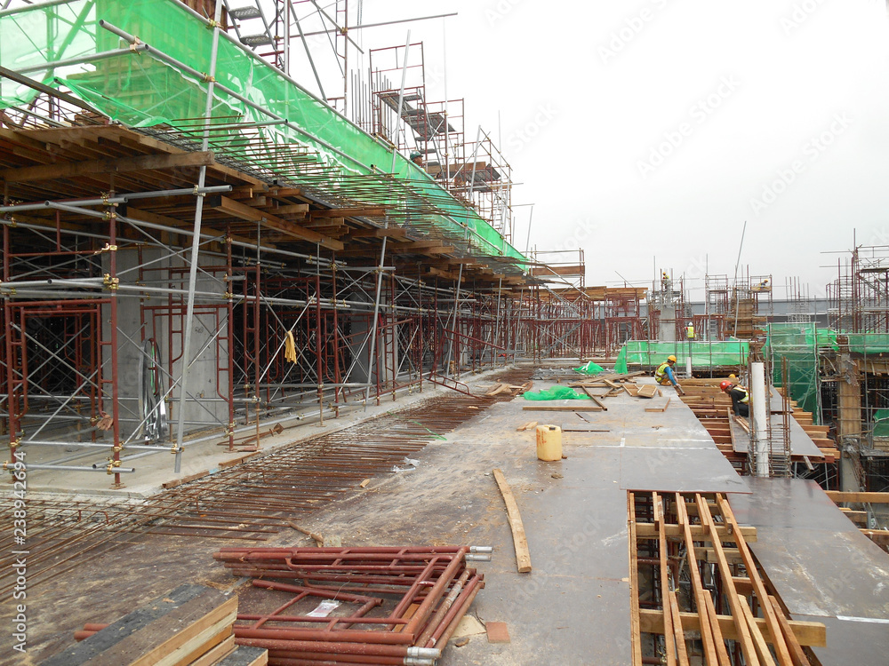 Construction site in progress at Malacca, Malaysia during daytime ...