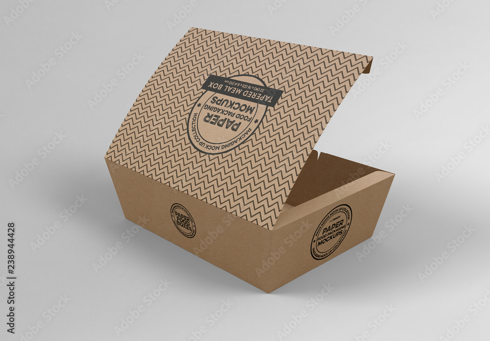 Large Tapered Paper Box Mockup Stock Template | Adobe Stock