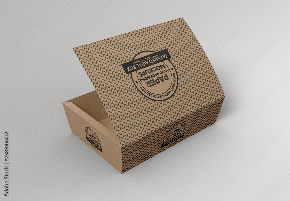 Small Tapered Paper Box Mockup Stock Template | Adobe Stock