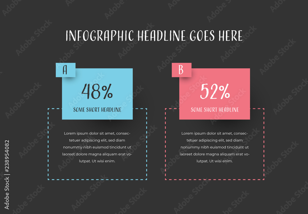 Infographic Layout with Blue and Red Accents Stock Template | Adobe Stock