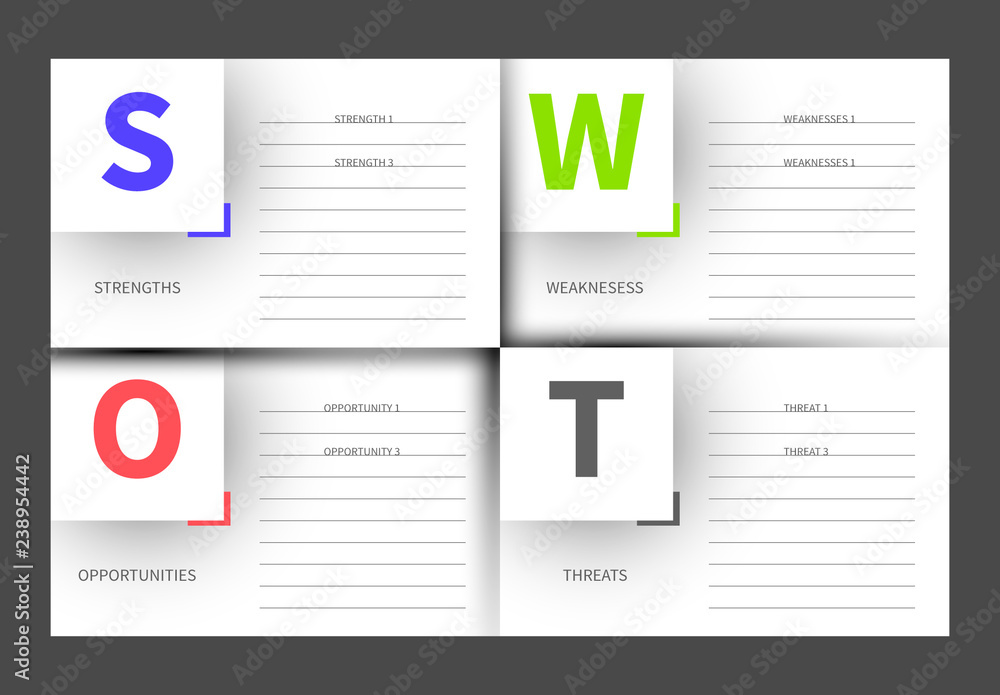 SWOT Analysis Layout Stock Template | Adobe Stock