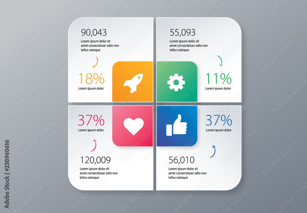 Business Percentage Infographic Layout Stock Template | Adobe Stock