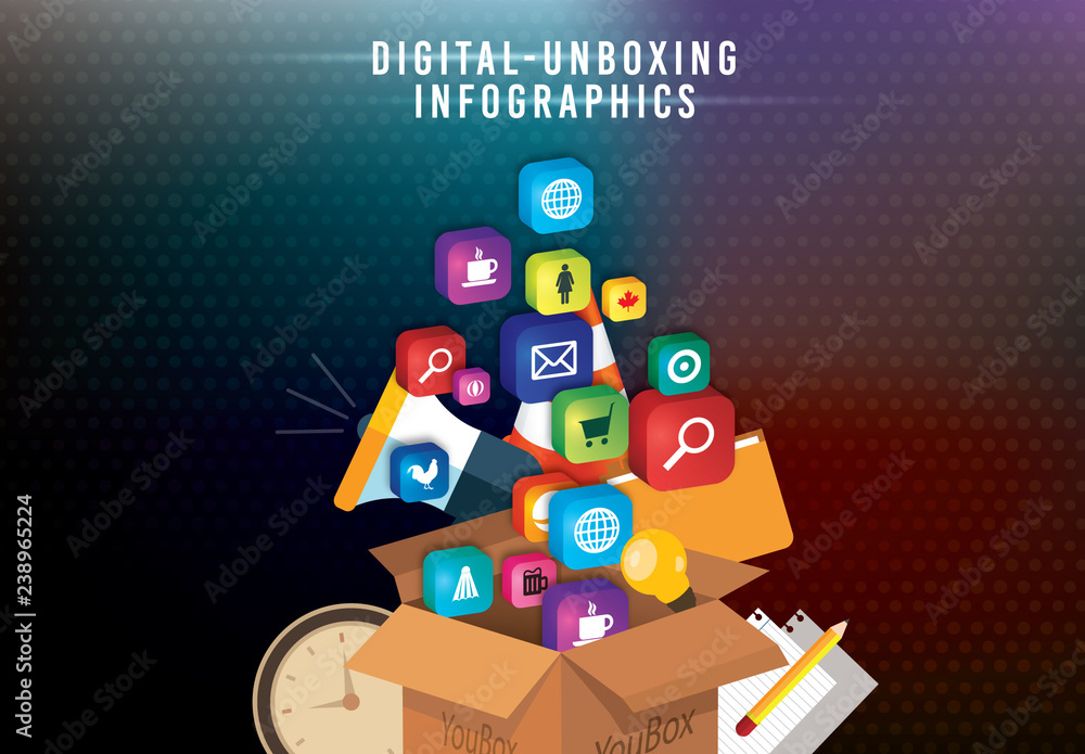 App Icons Infographic Layout Stock Template | Adobe Stock