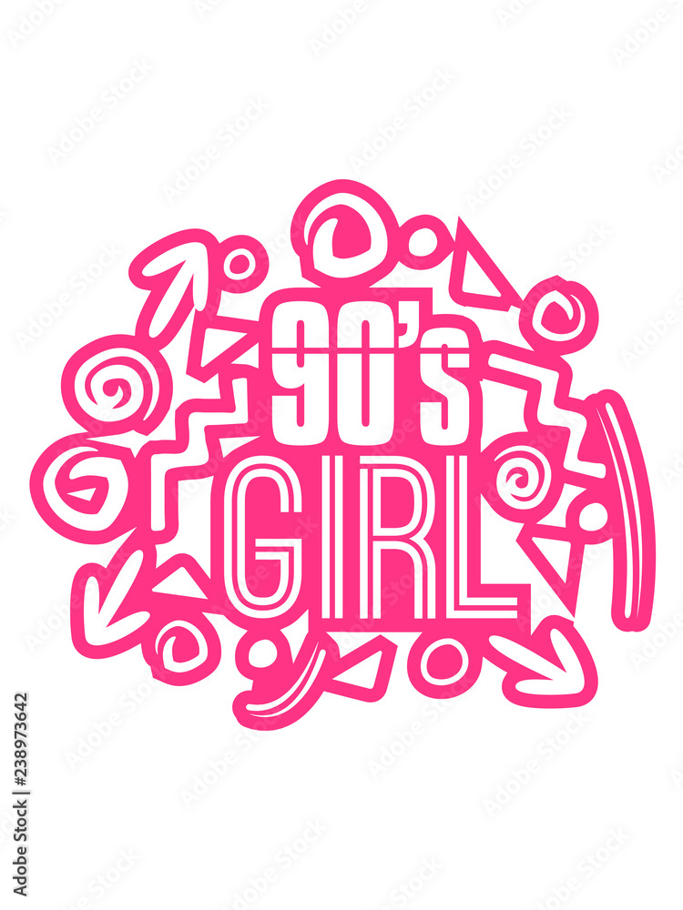 kontur retro bunt 90s girl neunziger jahre mädchen frau weiblich cool ...