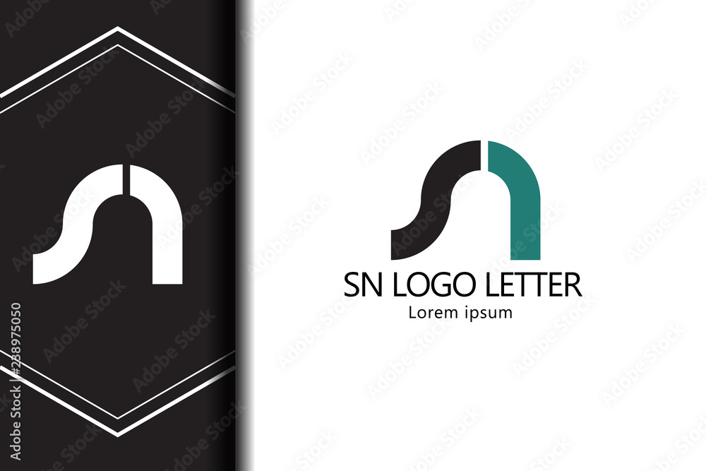 alphabet logo SN letter with combination, lowercase for business ...