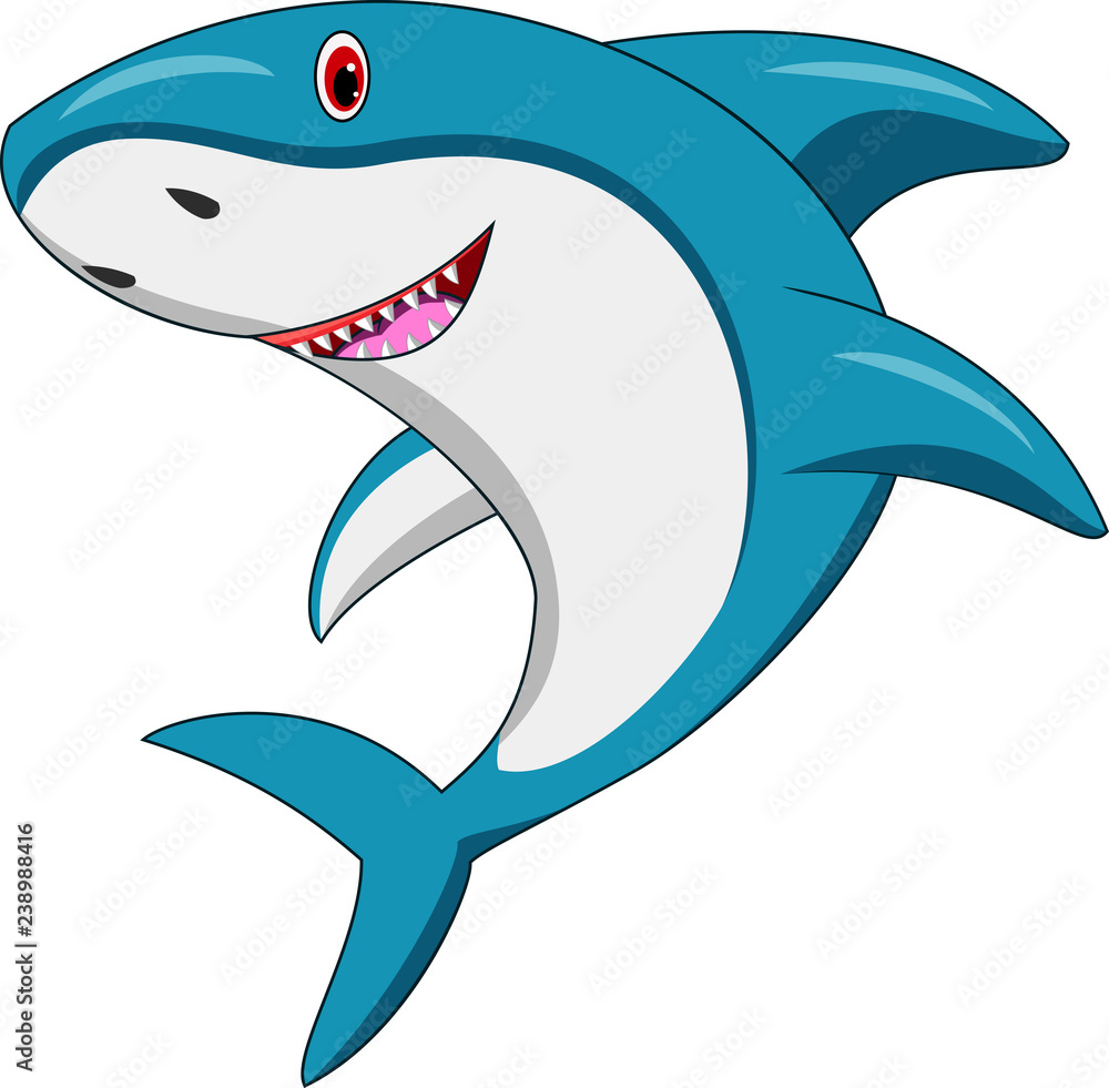 Happy shark cartoon Stock Photo | Adobe Stock
