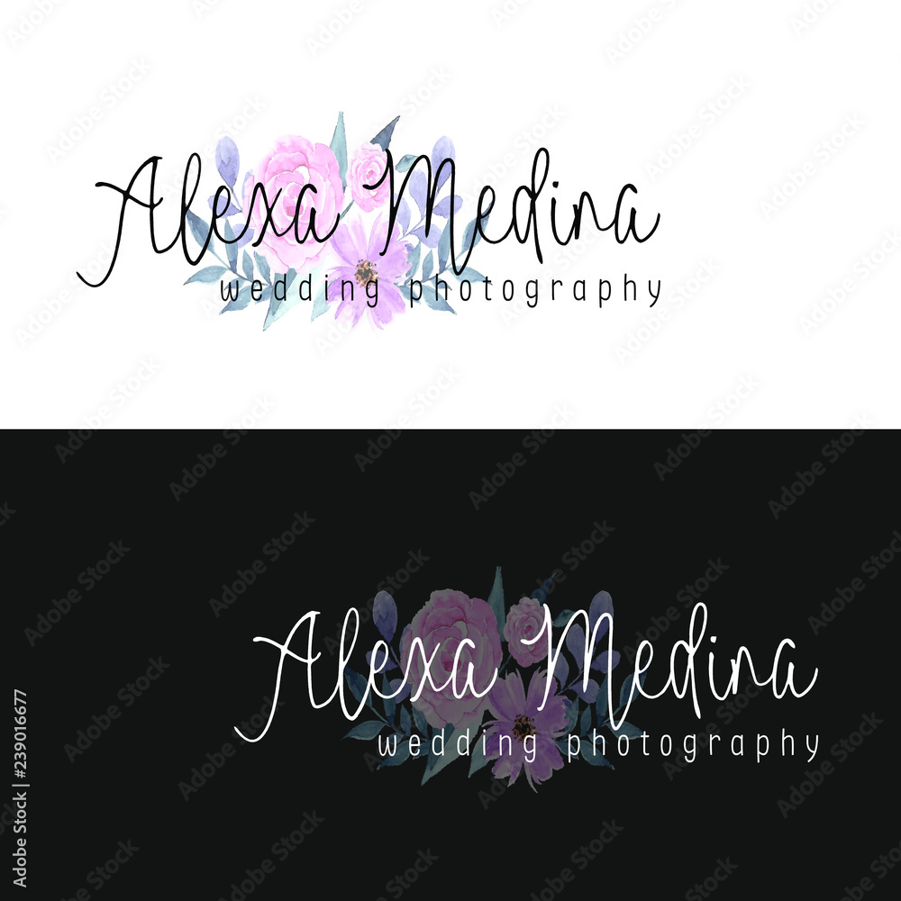 Flower logo, logo with flowers, watermark logo, logo for business, logo ...
