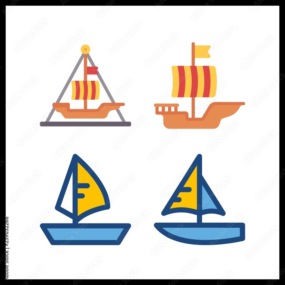 4 sail icon. Vector illustration sail set. viking and sailing boat ...