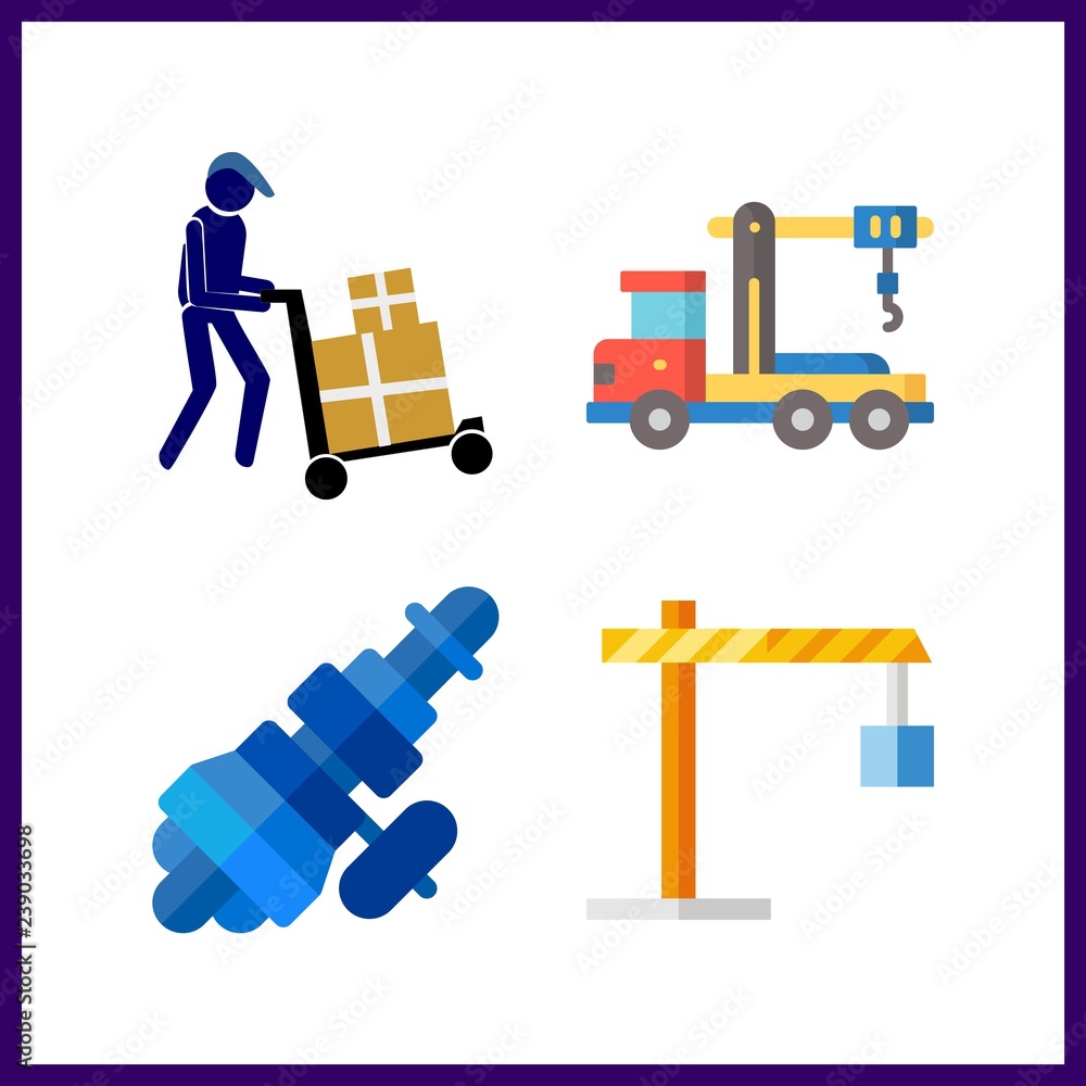 4 load icon. Vector illustration load set. distribution and load ...