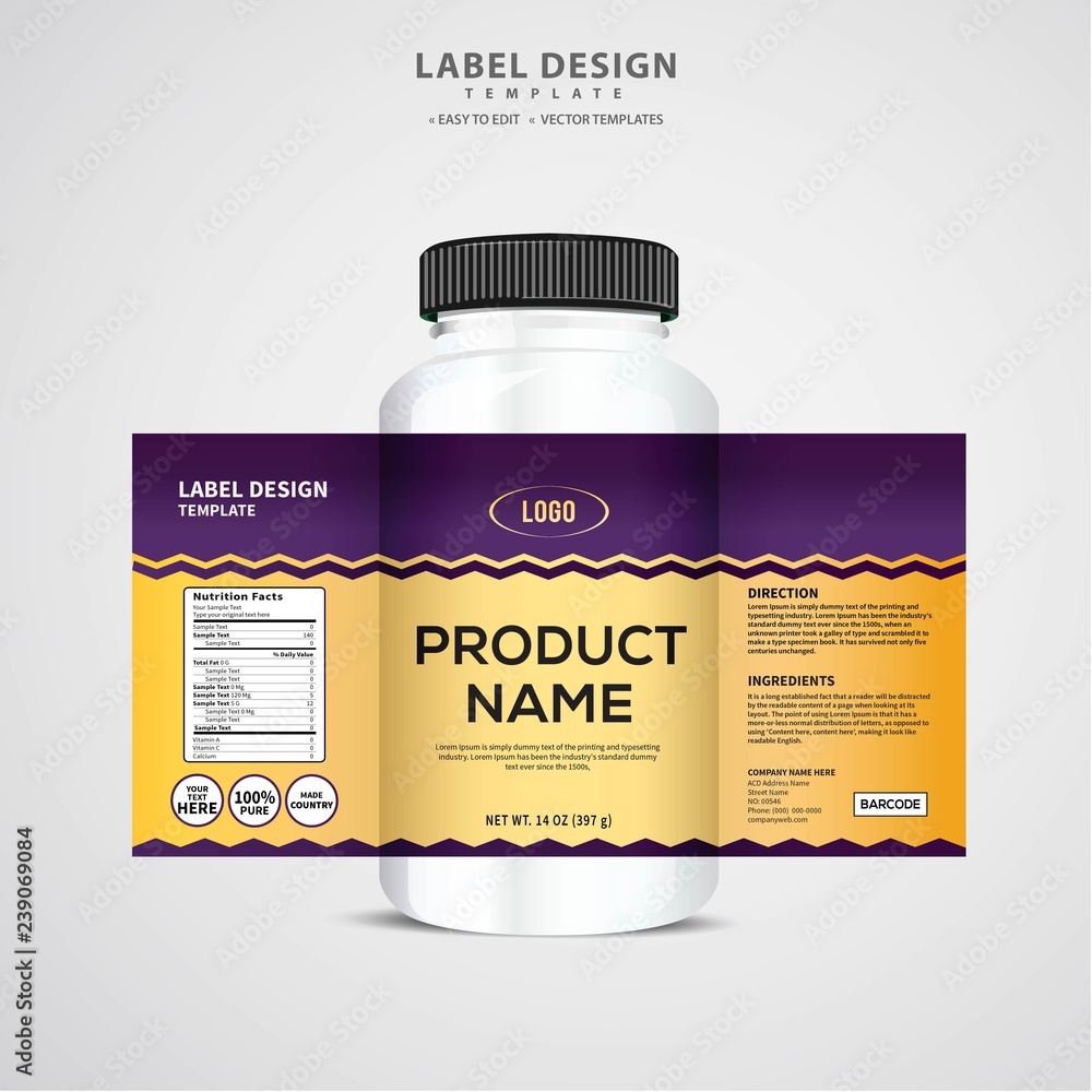 Bottle label, Package template design, Label design, mock up design ...