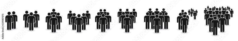 People icon set in trendy flat style. Persons symbol infographics ...