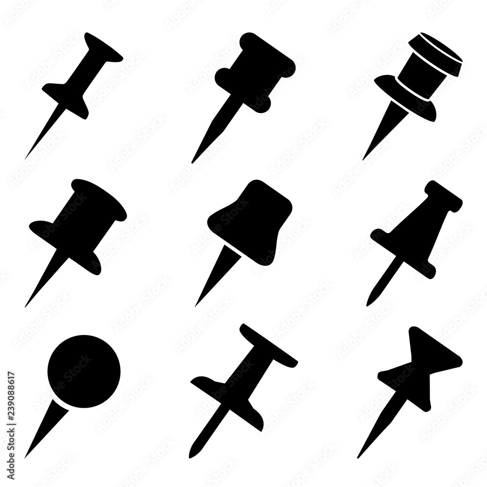 Set push pin sign icons for web site, page and mobile app design ...