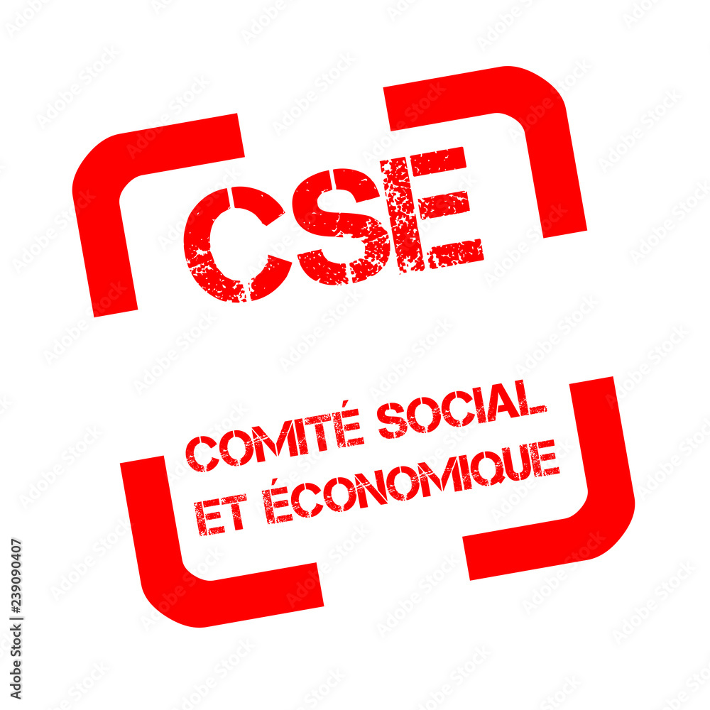 Tampon avec texte CSE, Comité social et économique Stock Illustration ...