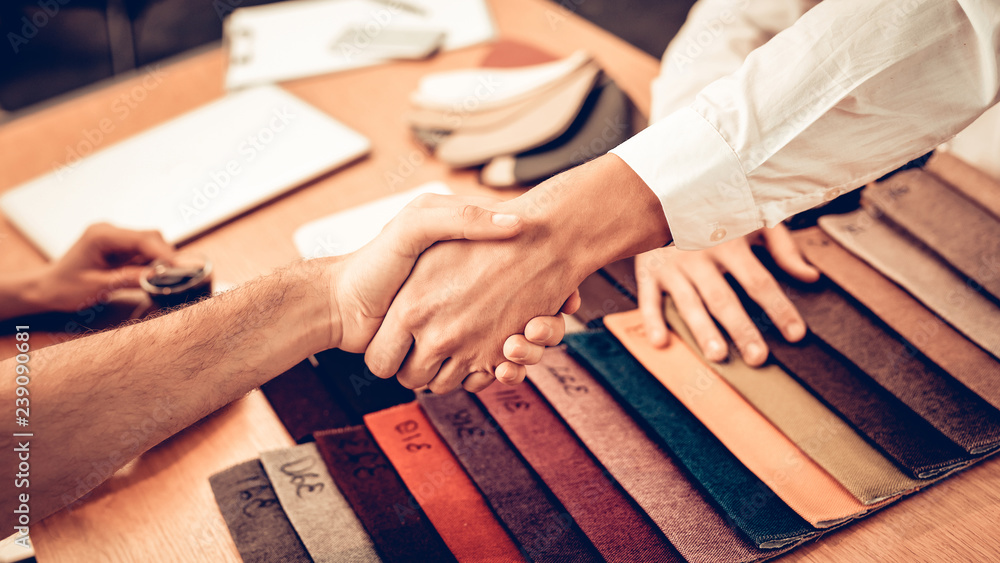 Customer And Buyer Handshake. Furniture Store. Stock Photo | Adobe Stock
