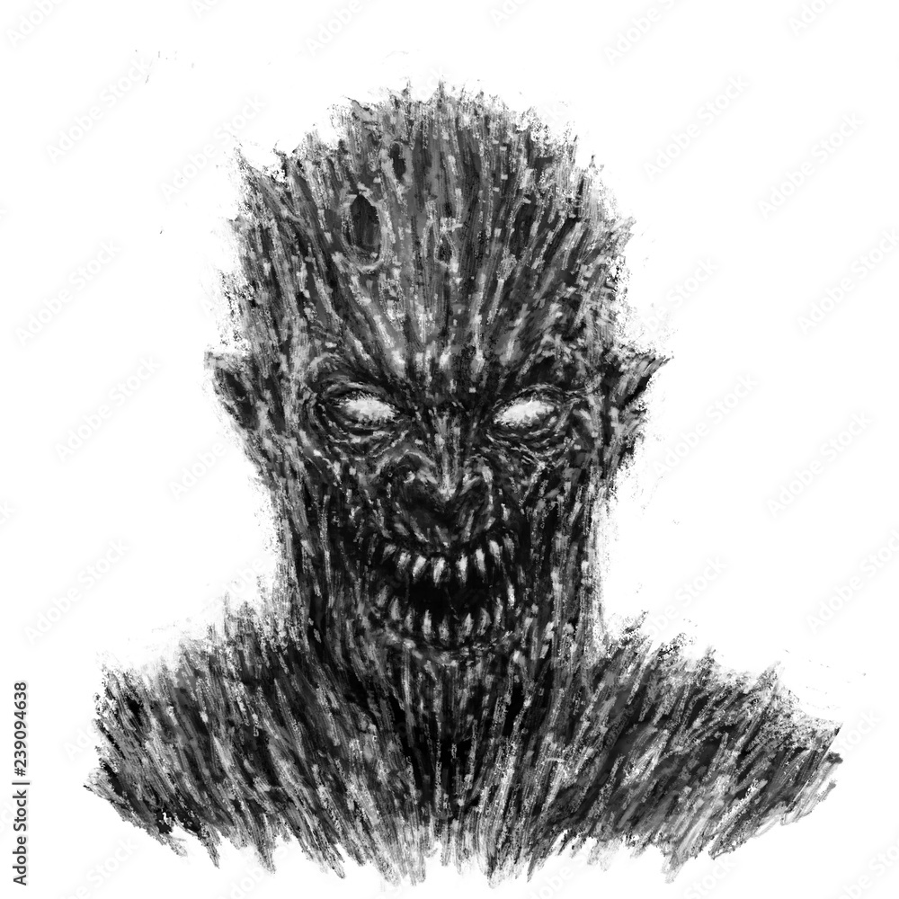 Zombie Face Drawing
