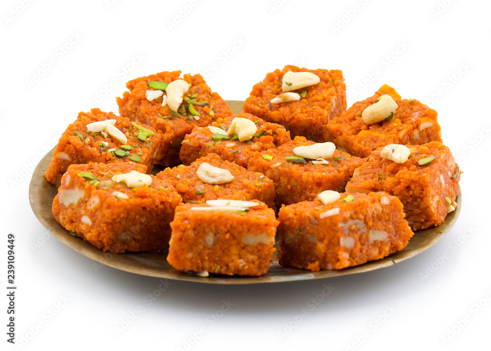 Indian Sweet Food Akhrot Halwa Also Called Walnut Burfi or Akhrot Ka ...