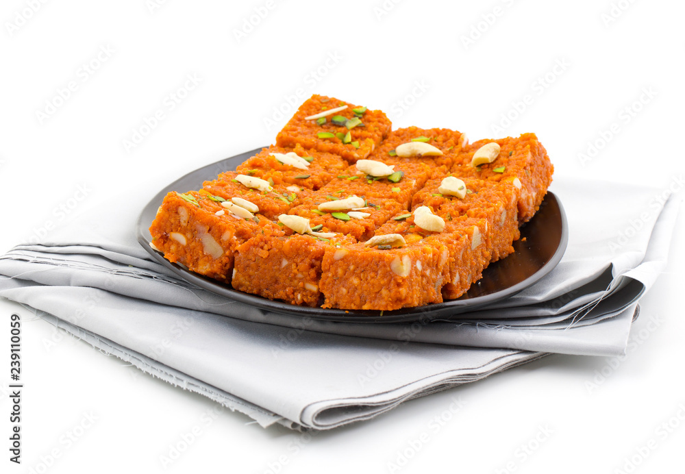 Indian Sweet Food Akhrot Halwa Also Called Walnut Burfi or Akhrot Ka ...