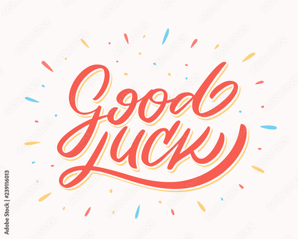 Good luck. Farewell card. Vector lettering. Stock Vector | Adobe Stock